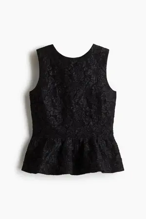 H&m Bow-detail Peplum Top