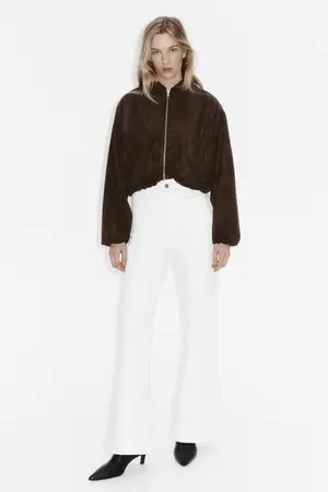 H&m Flared High Rise Jeans - White