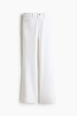 H&m Flared High Rise Jeans - White