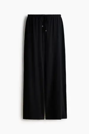 H&m Cotton Drawstring Trousers - Black