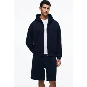 H&M Relaxed Fit Interlock Knee-length Shorts - Navy Blue