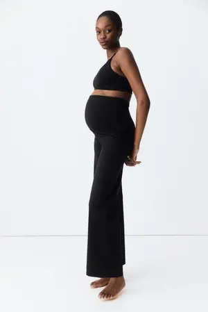 H&m Maternity Wide Leg Jersey Sports Trousers