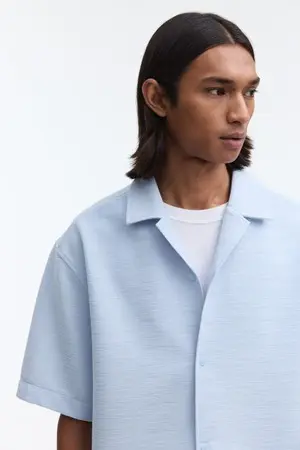 H&m Loose Fit Resort Shirt - Light Blue