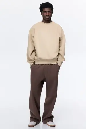H&m Oversized Fit Sweatshirt With Raglan Sleeves - Beige