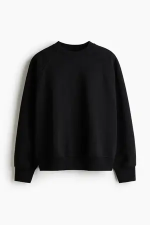 H&m Oversized Fit Sweatshirt With Raglan Sleeves - Black