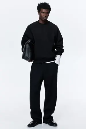 H&m Oversized Fit Sweatshirt With Raglan Sleeves - Black