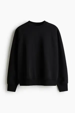 H&m Oversized Fit Sweatshirt With Raglan Sleeves - Black