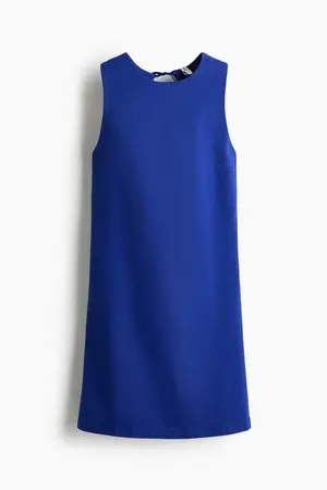 H&m Open-back Twill Dress - Bright Blue