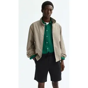 H&M Relaxed-fit Cotton Twill Knee-length Shorts - Black
