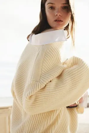 H&M Oversized Ribbed Wool-blend Jumper