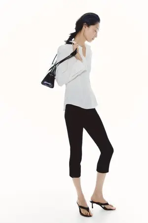 H&m Fitted Striped Shirt With Classic Collar
