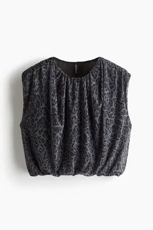 H&m Draped Mesh Sleeveless Top