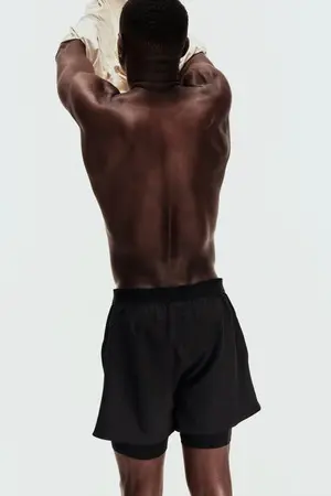 H&M Double-layered Sports Shorts With Drymove™ Technology - Black