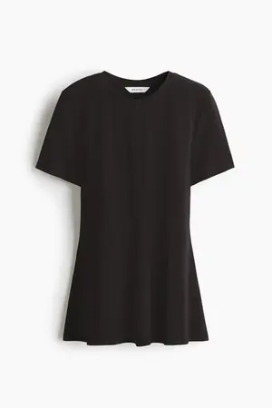 H&m Interlock Peplum Top - Black