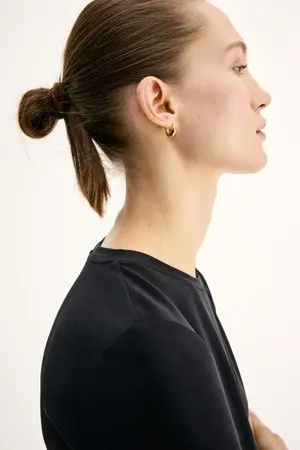 H&m Interlock Peplum Top - Black