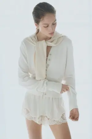 H&m Fine-knit V-neck Cardigan - White