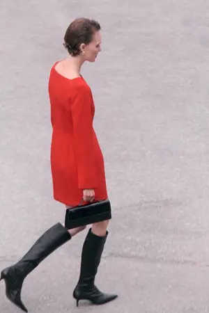 H&m Hourglass Dress With Boat Neckline And Long Sleeves