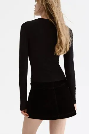 H&m Draped Jersey Turtleneck Long-sleeve Top