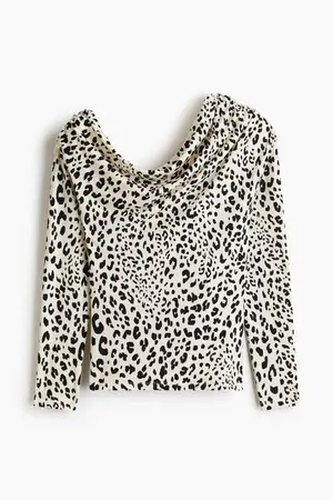 H&m Draped One-shoulder Long Sleeve Top