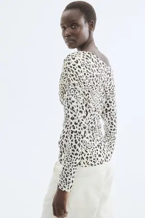H&m Draped One-shoulder Long Sleeve Top