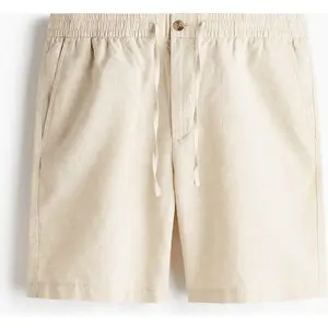 H&m H&M Regular Fit Linen-Blend Shorts Cream