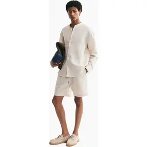 H&M Regular Fit Linen-blend Shorts - Light Beige