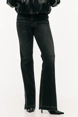 H&m Flared High Rise Jeans - Dark Gray