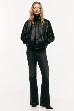 H&m Flared High Rise Jeans - Dark Gray