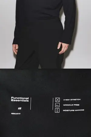 H&M Four-way Stretch Regular Fit Pull-on Trousers