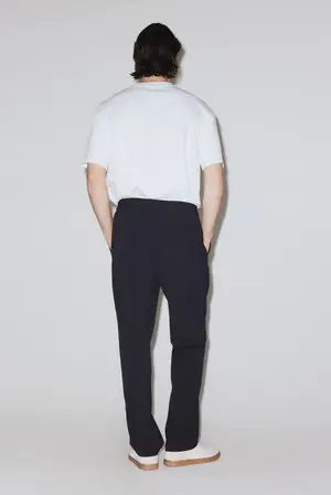 H&m Four-way Stretch Regular Fit Pull-on Trousers - Navy Blue