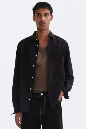 H&M Four-way Stretch Slim Fit Shirt - Black