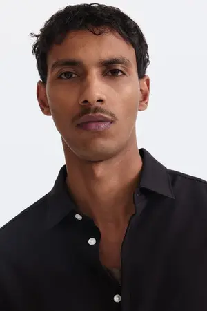 H&M Four-way Stretch Slim Fit Shirt - Black