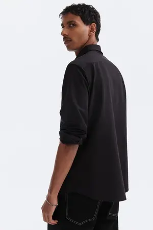 H&M Four-way Stretch Slim Fit Shirt - Black