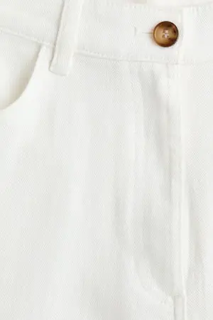 H&m Linen-blend Twill Trousers - White