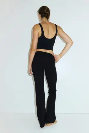 H&m Low Waist Flared Sports Leggings - Black
