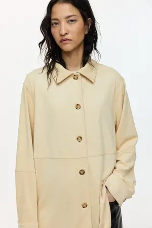 H&m Loose-fit Heavy Jersey Shirt - Beige