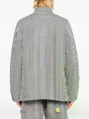 SUGAR CANE JEANS Striped Denim Jacket