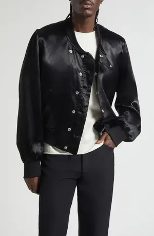 JKEEFER Hampton Satin Varsity Jacket