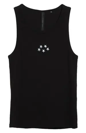 JKEEFER Embroidered Stars Organic Cotton Rib Tank