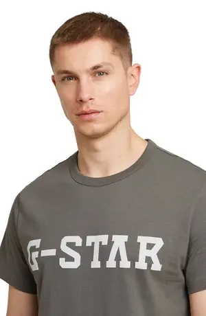 G-star Raw Logo Organic Cotton Graphic T-shirt - Grey