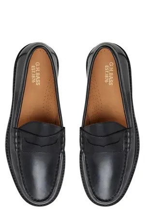 G.H.BASS Hartford Lugged Penny Loafer - Black