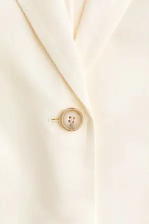H&M Linen-blend Single-breasted Blazer With Notched Lapels