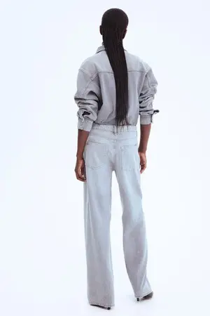 H&m Feather Soft Wide Leg Jeans - Light Denim Gray
