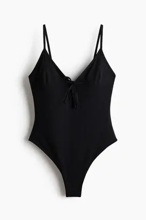 H&m H&M Padded-Cup High-Leg Swimsuit Black