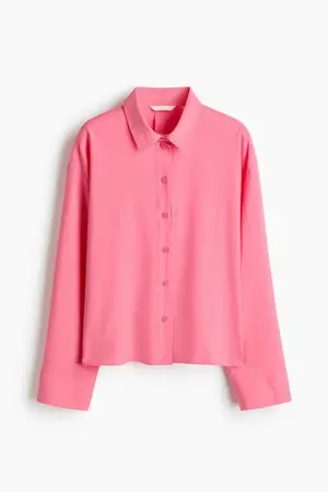 H&m Linen-blend Shirt - Pink
