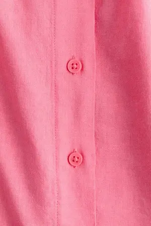 H&m Linen-blend Shirt - Pink