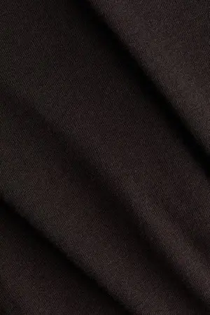 H&m Pima Cotton Fitted Top With Button Placket - Dark Brown