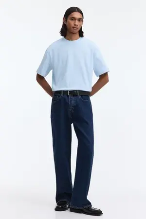 H&m Oversized Fit T-shirt - Light Blue