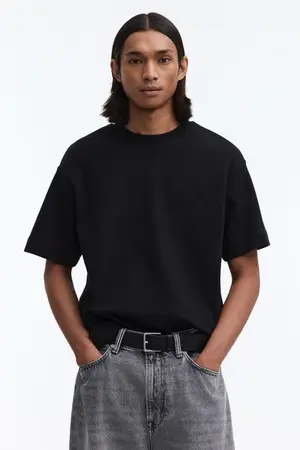 H&M Loose Fit Interlock T-shirt - Black