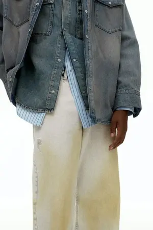 H&m Loose Fit Jeans With Dropped Crotch - Light Denim Blue